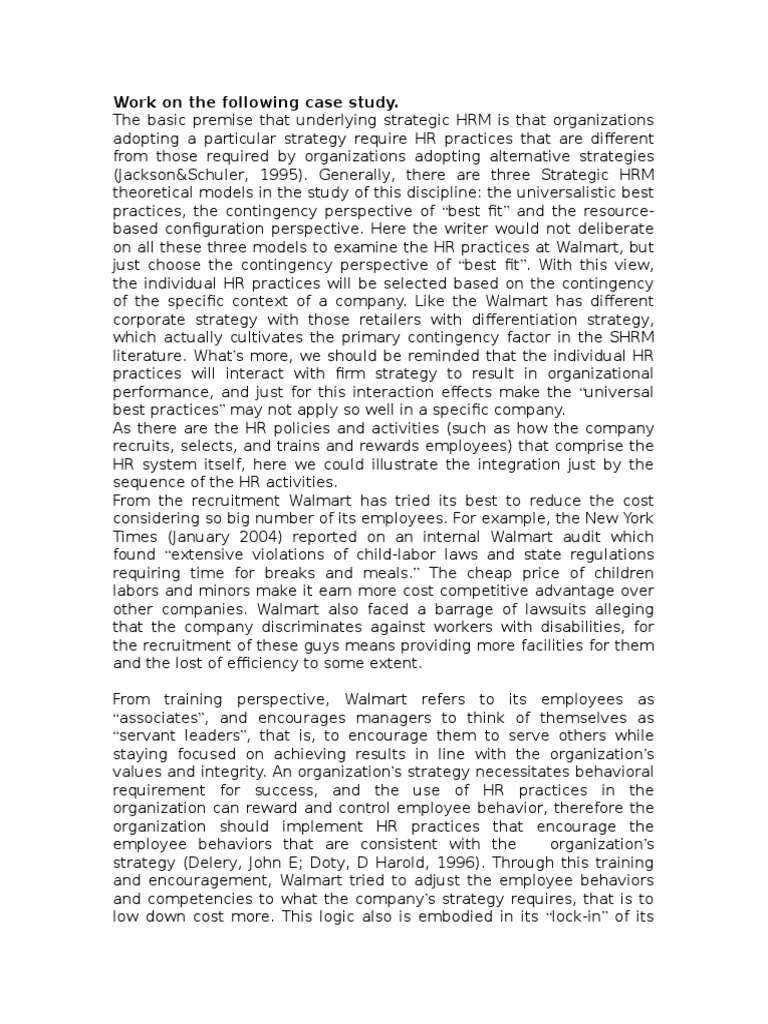 Walmart Case Study | PDF | Walmart | Strategic Management