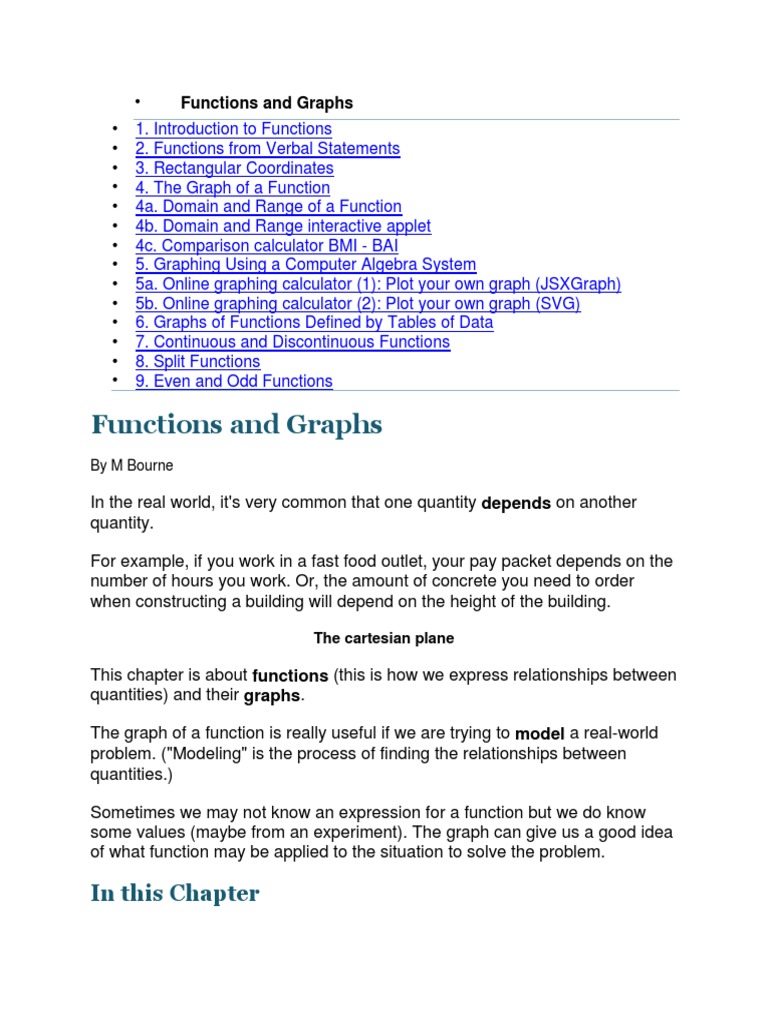 Functions and Graphs | Download Free PDF | Continuous Function | Function (Mathematics)