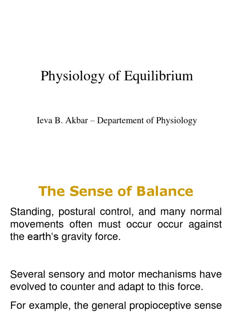 The Sense of Balance | PDF
