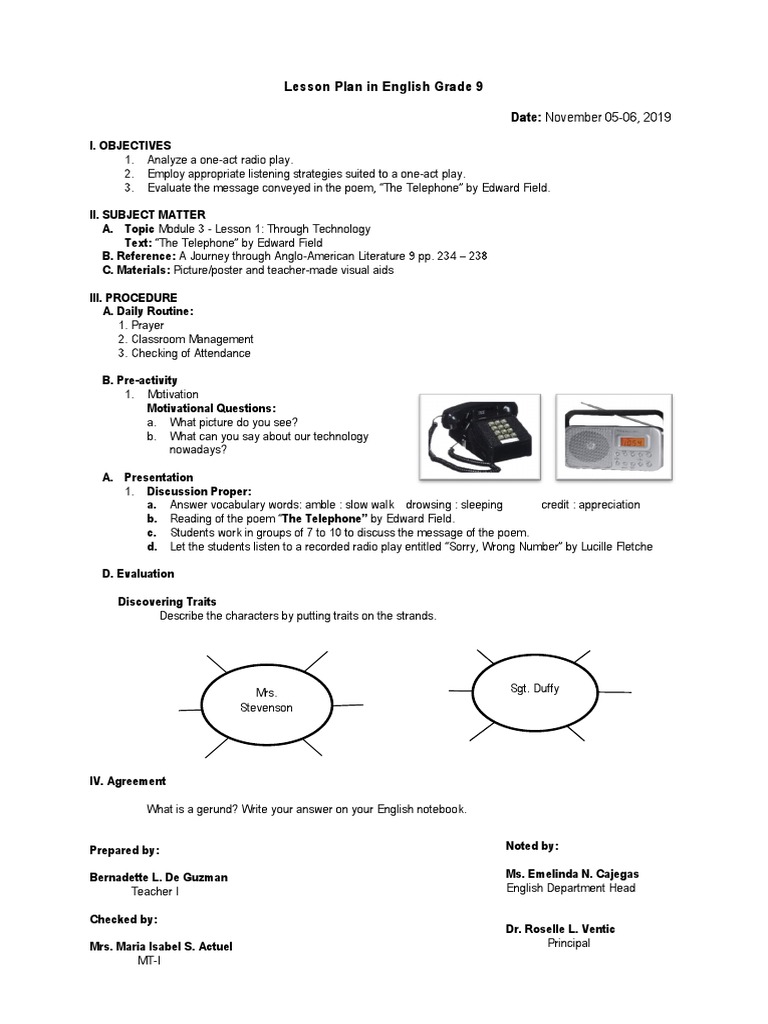 Lesson Plan in English Grade 9 3Q Day1 | PDF | Phrase | Subject (Grammar)