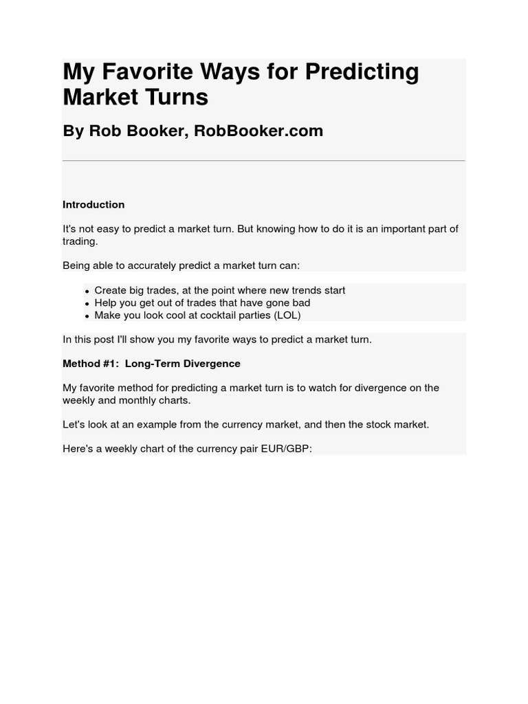 My Favorite Ways For Predicting Market Turns | PDF | Stock Market ...
