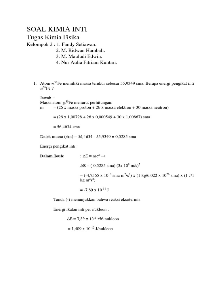 SOAL KIMIA INTI | PDF