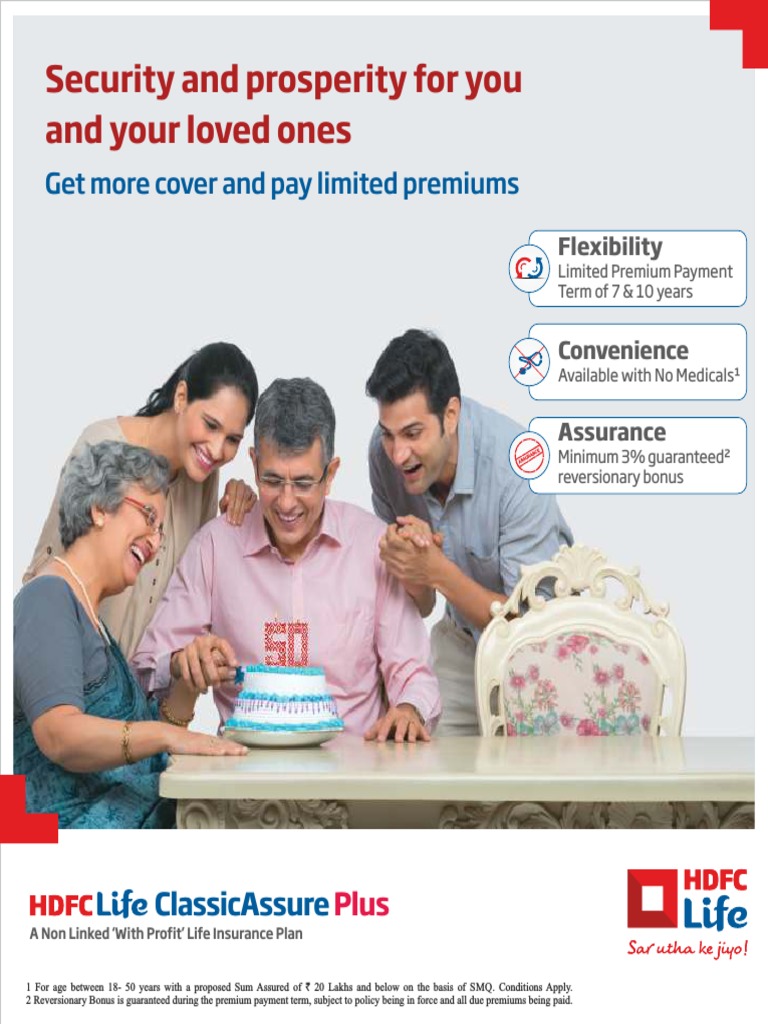HDFC Life Classic Assure Plus Plan | PDF | Life Insurance | Insurance