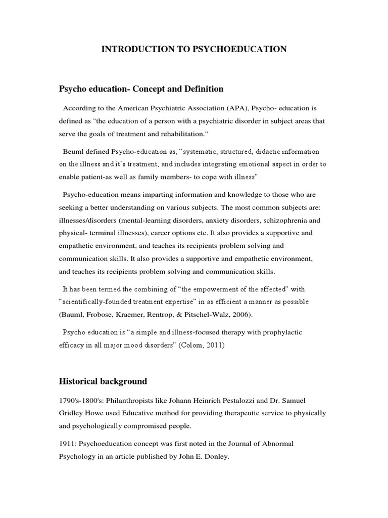 Introduction to Psychoeducation | Mental Disorder | Earth & Life ...