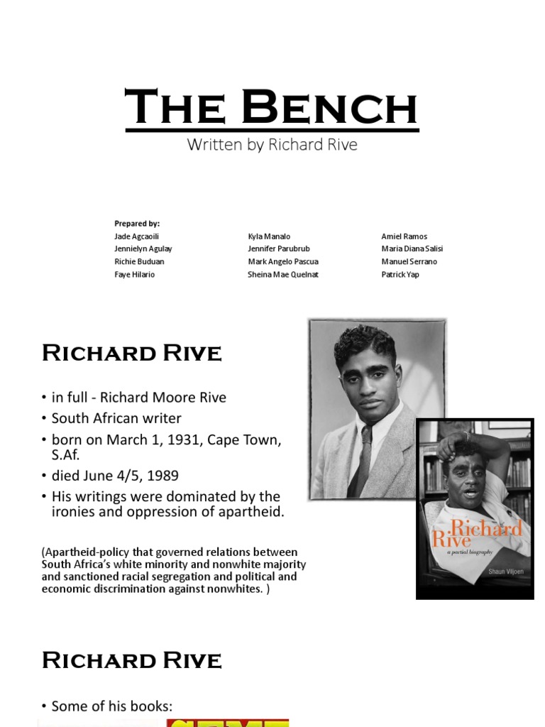 The Bench by Richard Rive | PDF | Apartheid | Narration