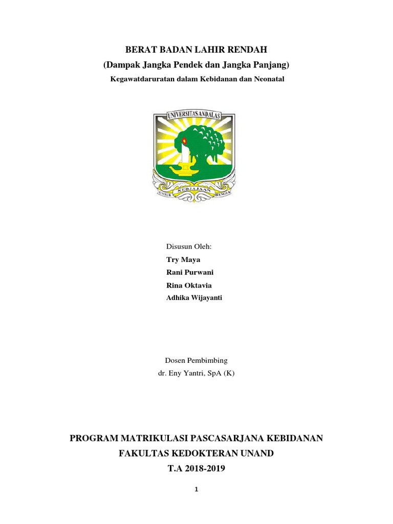 Dampak Jangka Pendek & Panjang BBLR | PDF