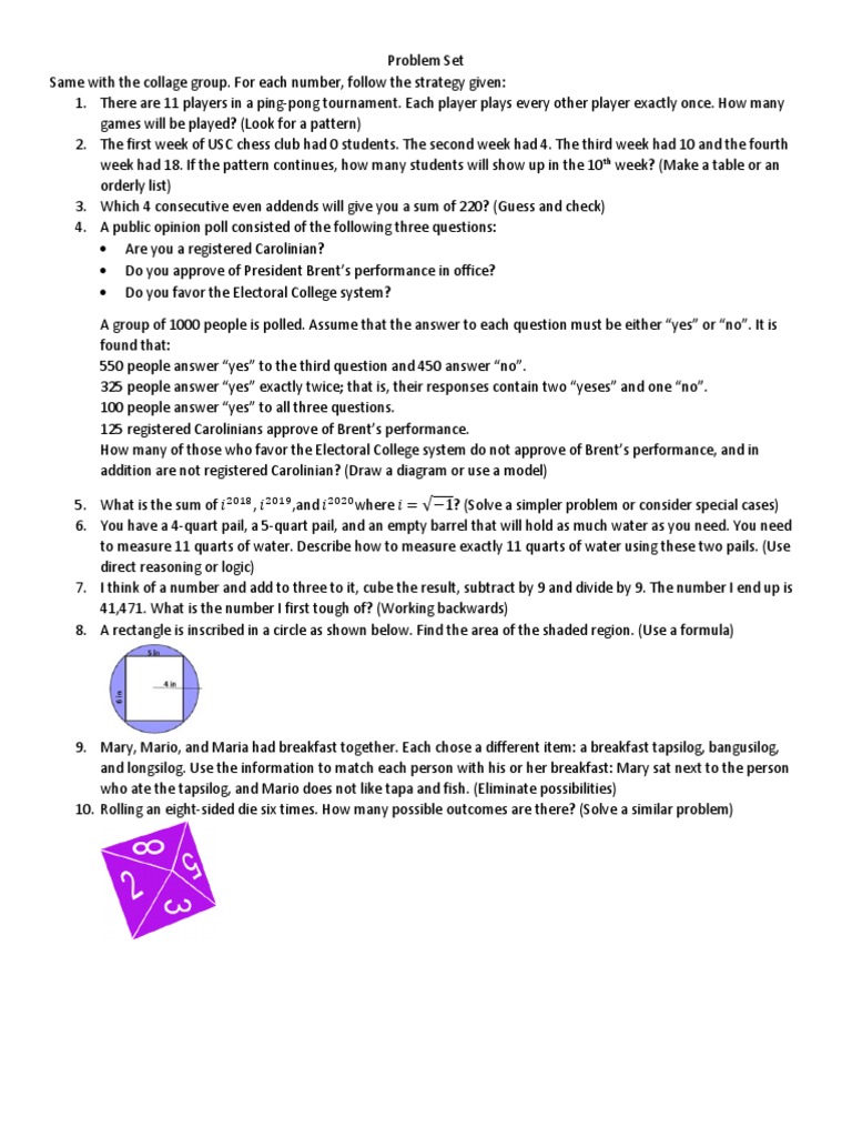 Problem Set | PDF | Teaching Mathematics