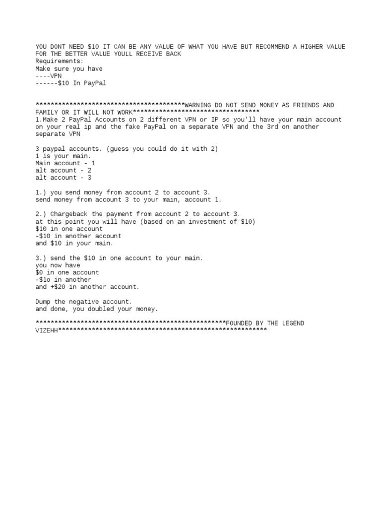 Double Paypal Method | PDF