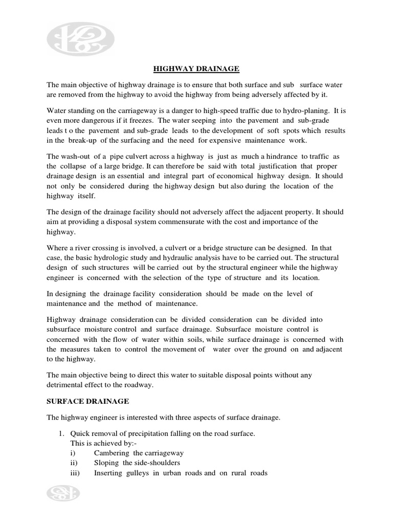 Highway Drainage Design | PDF | Drainage Basin | Surface Runoff