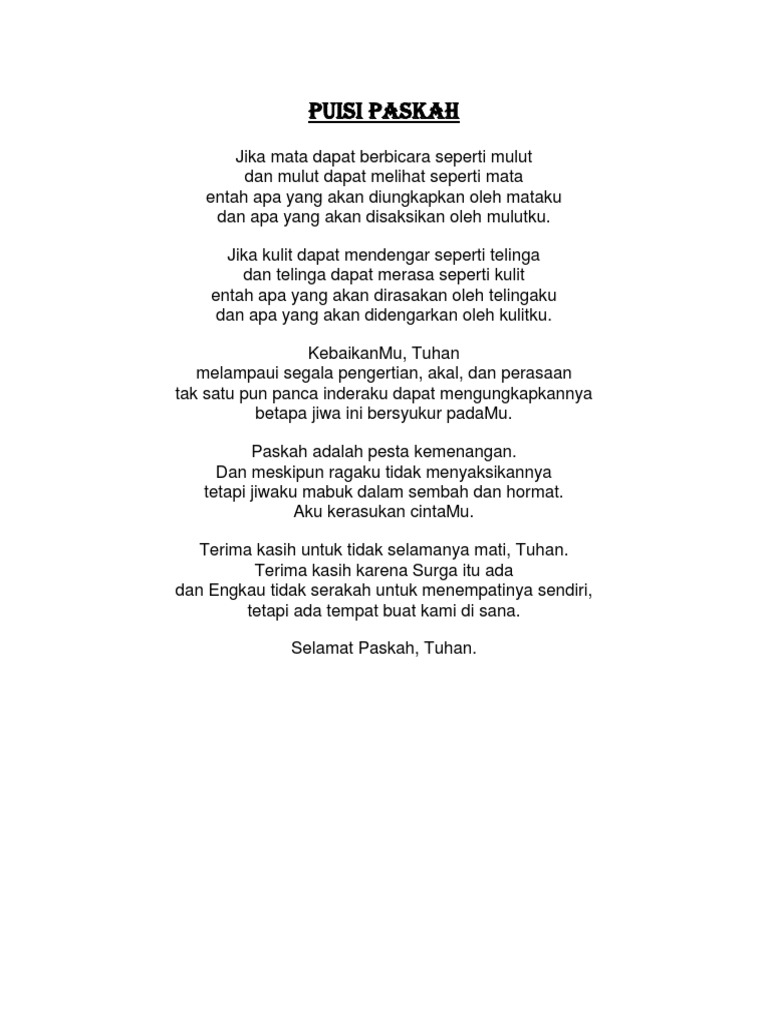 Kumpulan Puisi Paskah | PDF