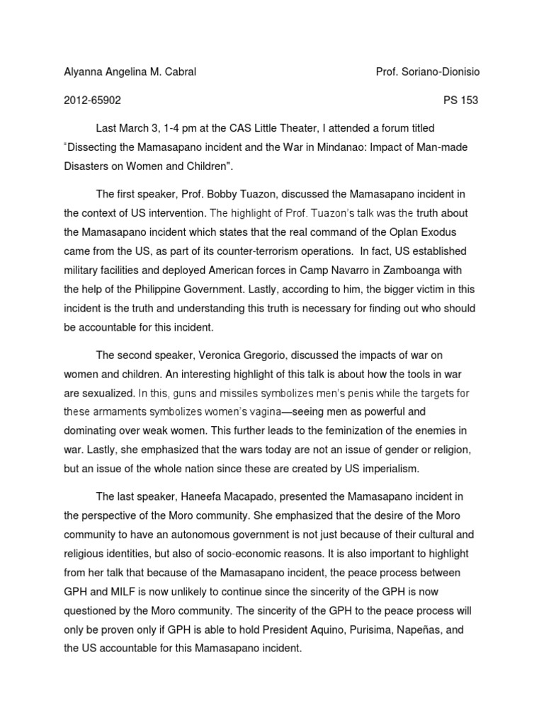 Ps 153 Reaction Paper | PDF