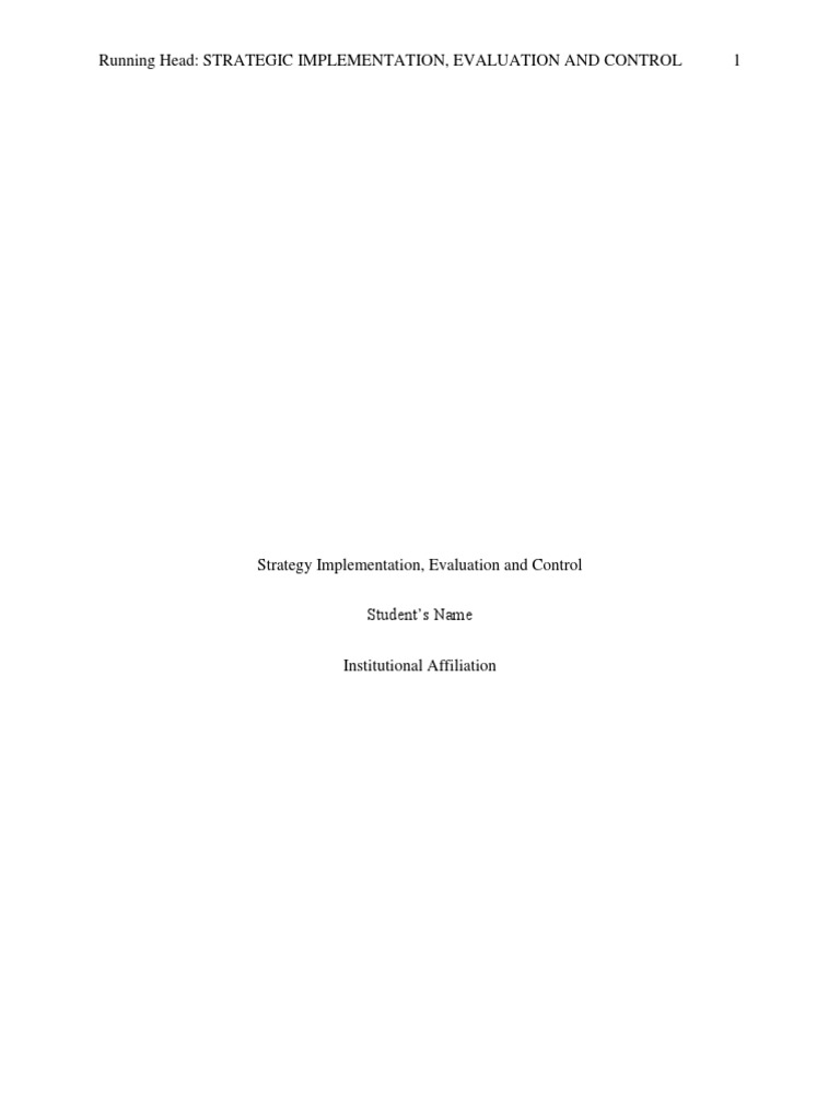 Strategy Implementation, Evaluation and Control | PDF | Walmart | Retail
