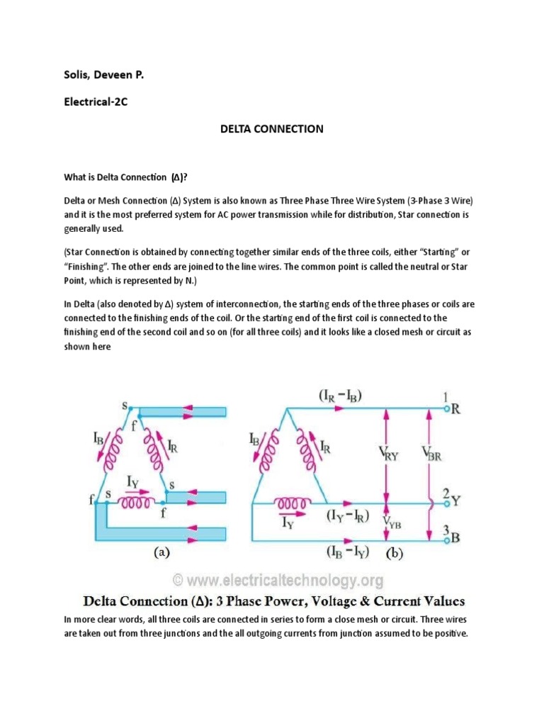 Delta Connection | PDF | Inductor | Force