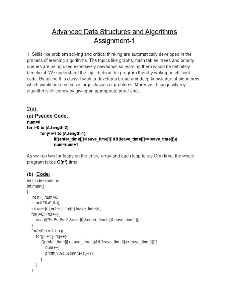 Advanced Data Structures and Algorithms | PDF | Algorithms | Array Data Structure