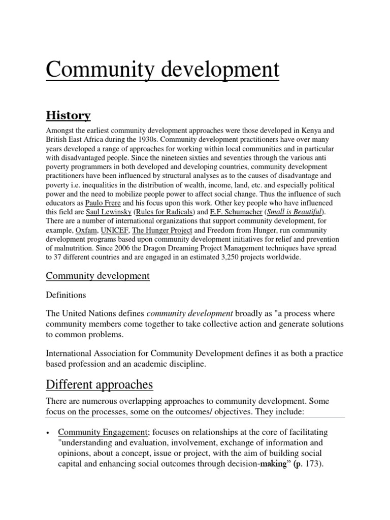 History of community development | PDF | Community Development ...