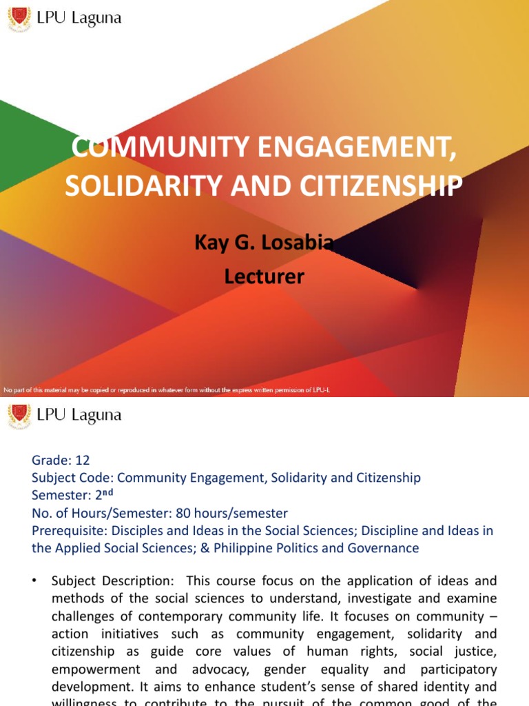 CESC LESSON | Community | Institution