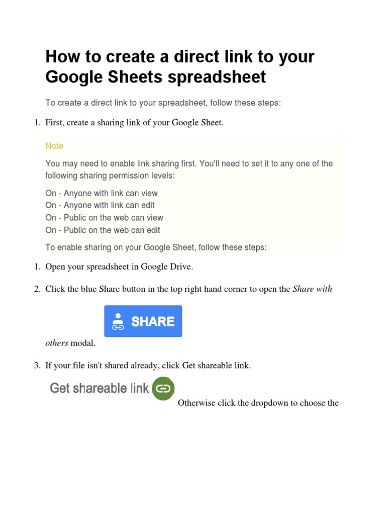 Create Direct Links for Google Sheets | PDF | Adobe Photoshop | File Format