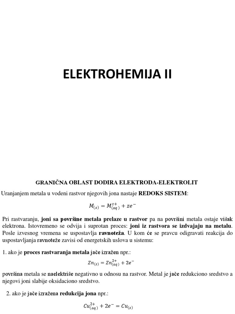 Elektrohemija II | PDF