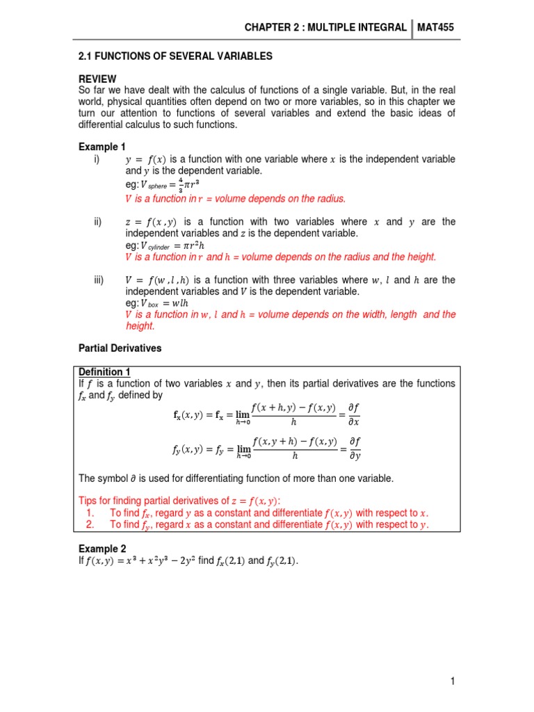 Chapter 2 Mat455 | PDF | Derivative | Integral