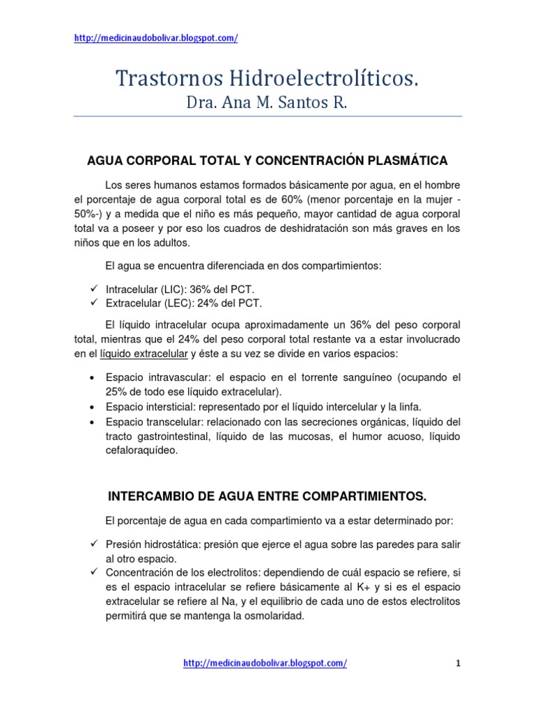 17.2 Trastornos Hidroelectrolíticos | PDF | Sodio | Deshidración