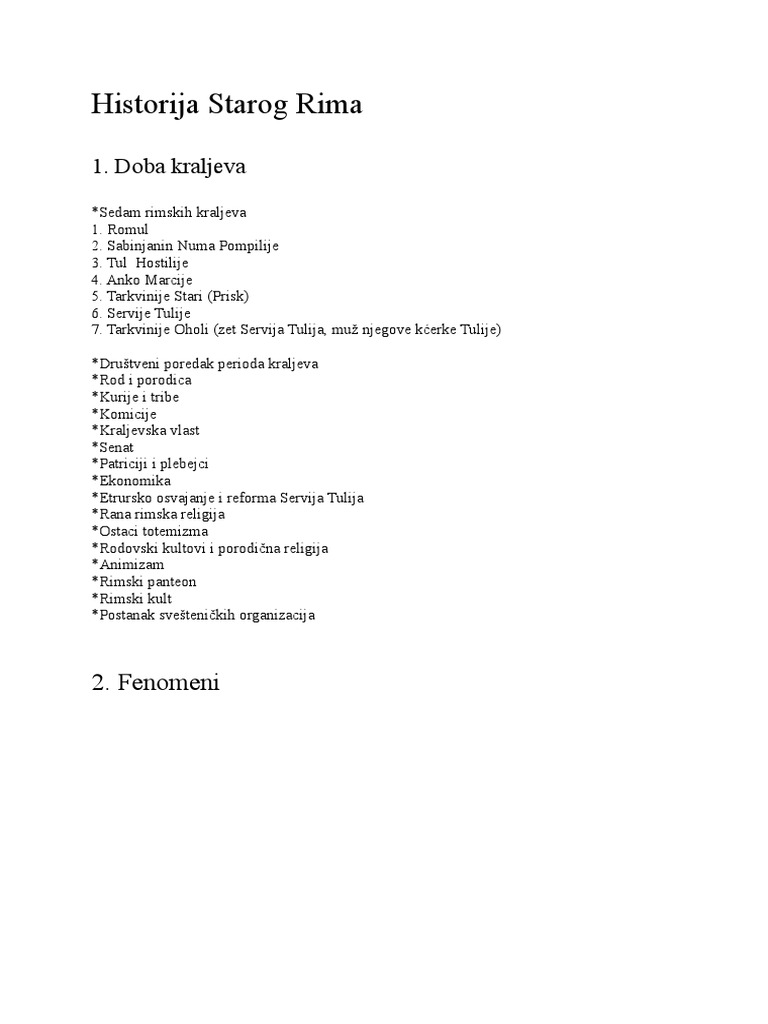 Historija - Stari RIm | PDF