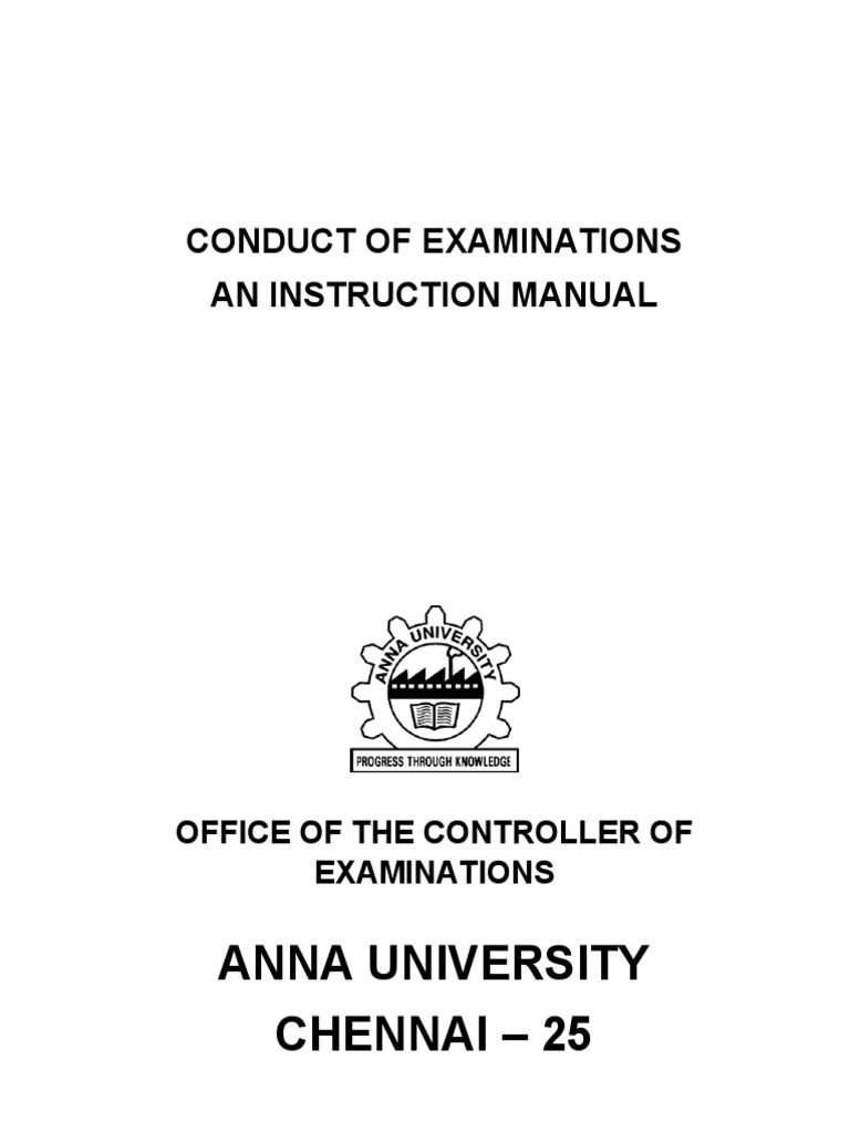 Anna University - Conduct-of-Examination-Manual | PDF | Fax | Test ...