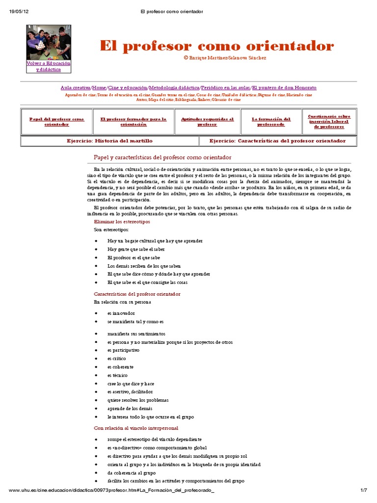 El Profesor Como Orientador | PDF | Maestros | Plan de estudios