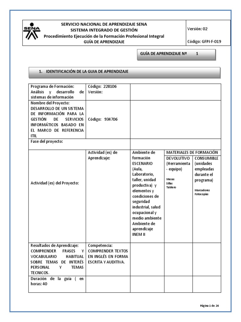 GFPI-F-019 Formato Guia de Aprendizaje | PDF | Laboratorios | Aprendizaje