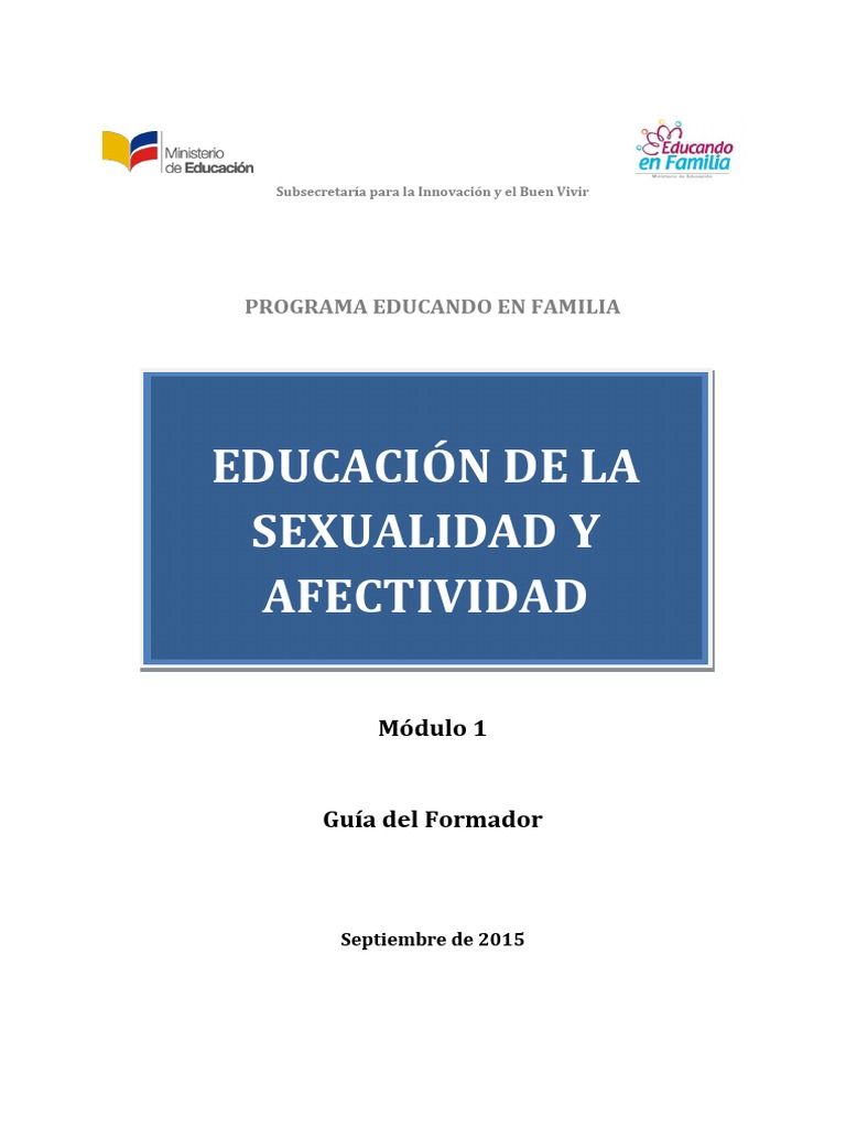 Guía Formadores Módulo Sexualidad Pdf La Sexualidad Humana Violación