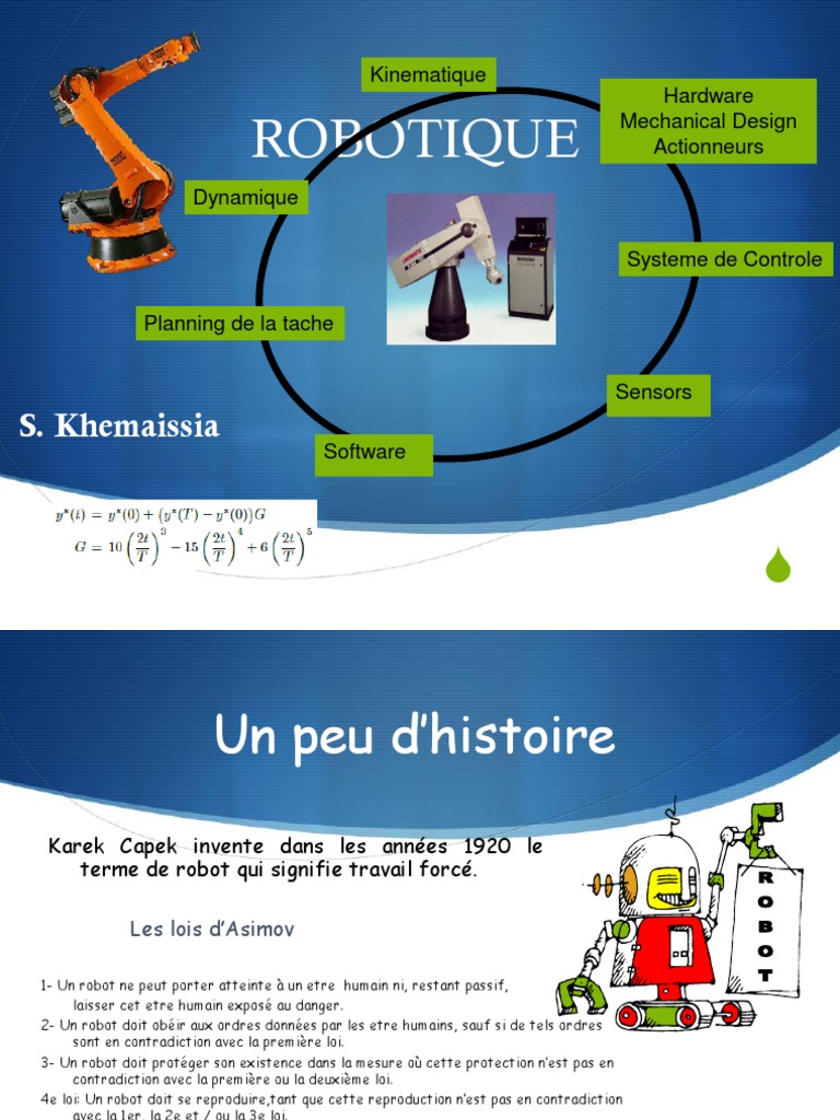 Cours de Robotique | PDF | Cinématique | Robot