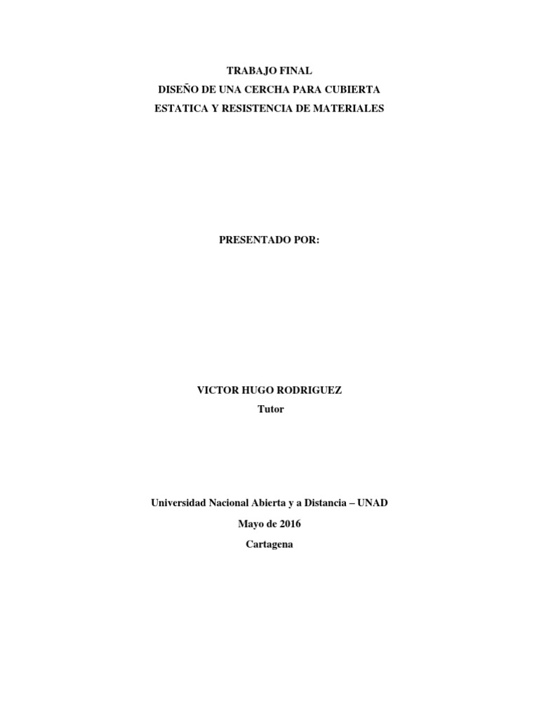 Trabajo Proyecto Final Estatica | PDF | Resistencia de materiales | Doblar