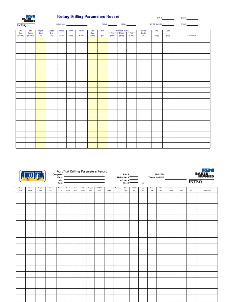 Slide Sheet and Drilling Parameter | PDF | Geotechnical Engineering ...