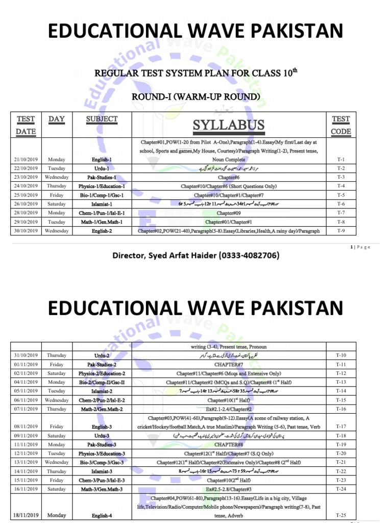 10th RTS Description EWP (Final Syllabus) | PDF | Syntax | Linguistic ...