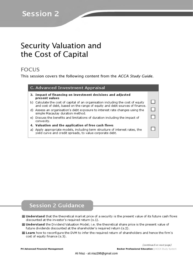 Acca Afm (P4) | PDF | Bond Duration | Bonds (Finance)