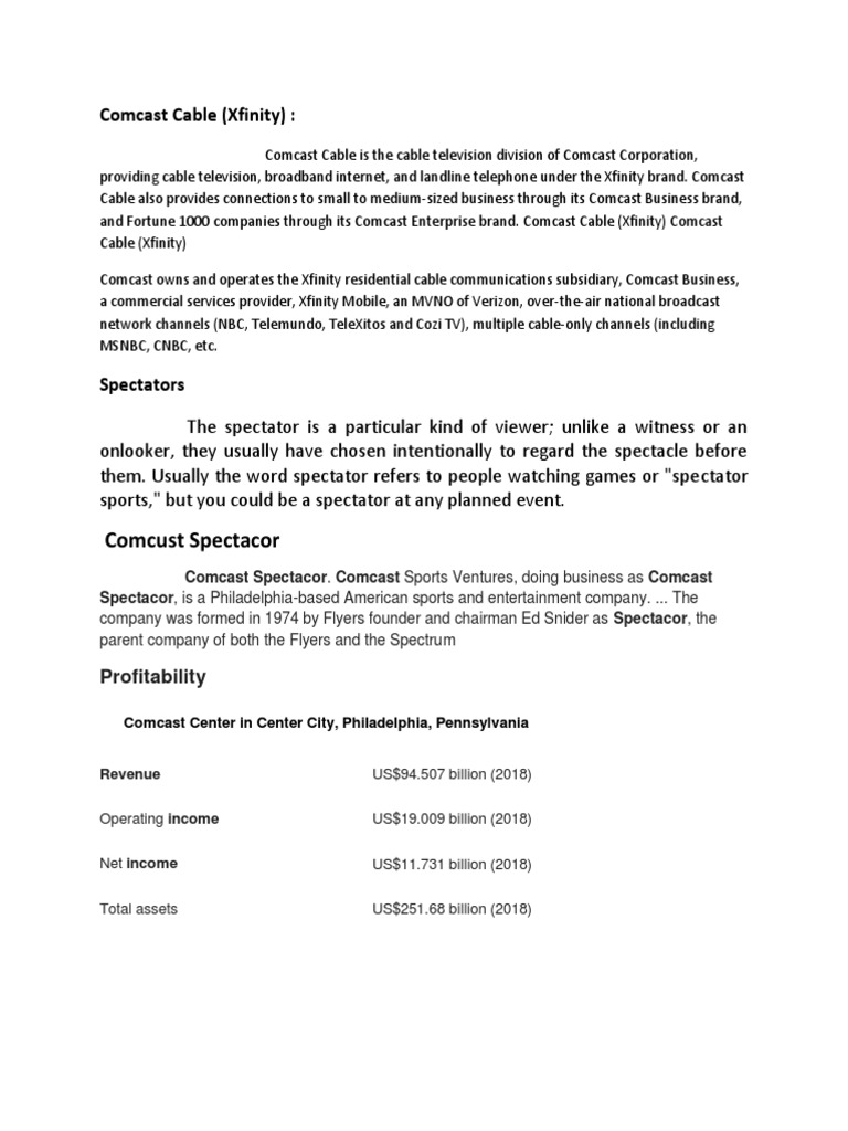 Comcast | PDF | Comcast | Telecommunications