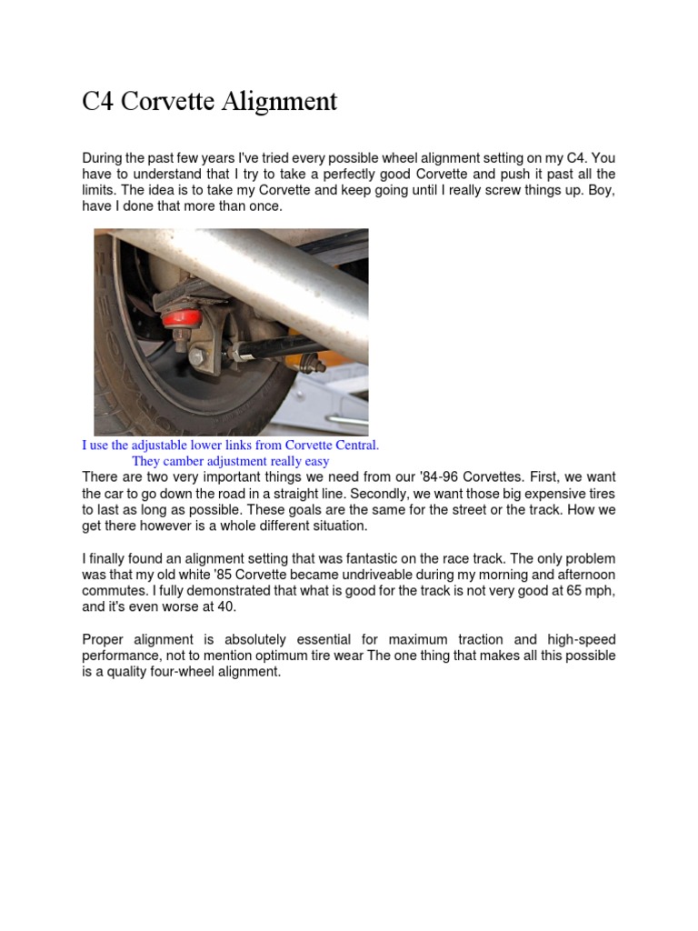 C4 Corvette Alignment | Tire | Motor Vehicle