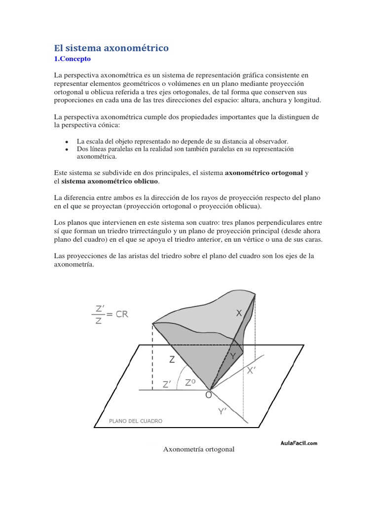Sistema Axonométrico: Conceptos y Tipos | PDF | Geometria clasica ...