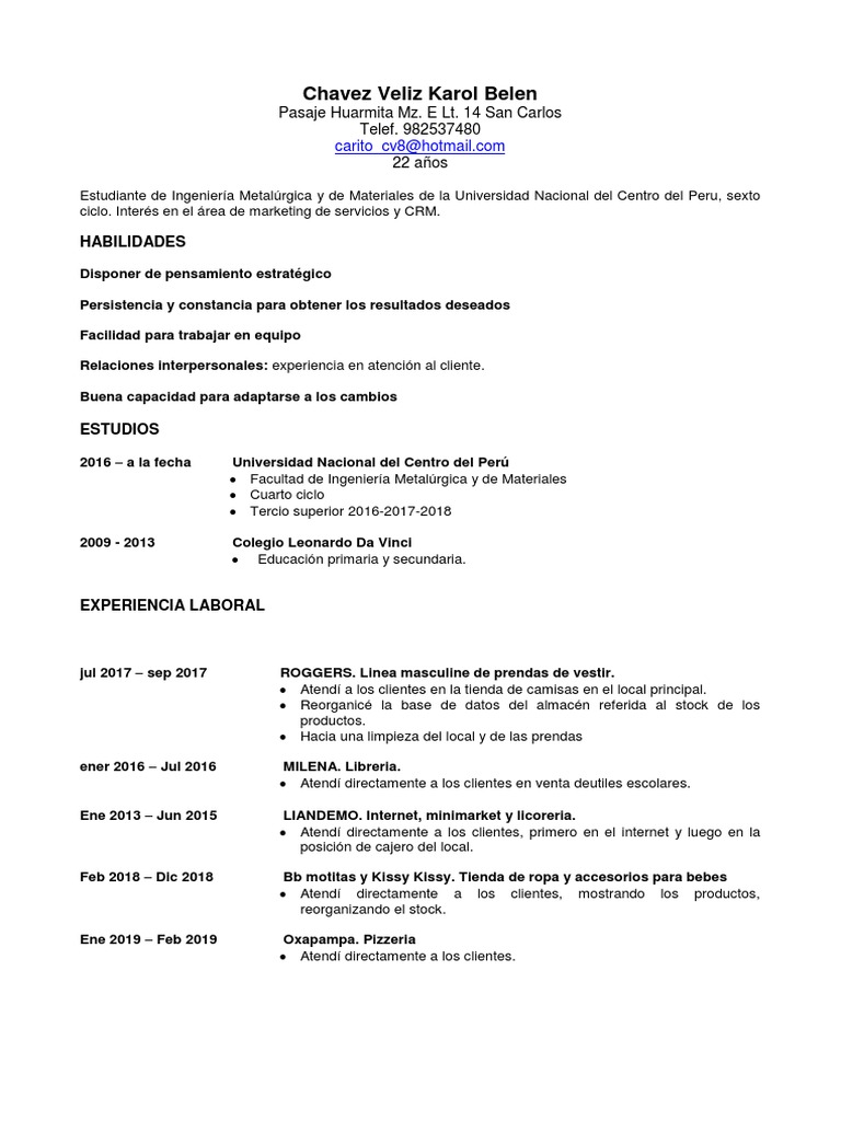 Chavez Veliz Karol | PDF | Crecimiento personal y profesional
