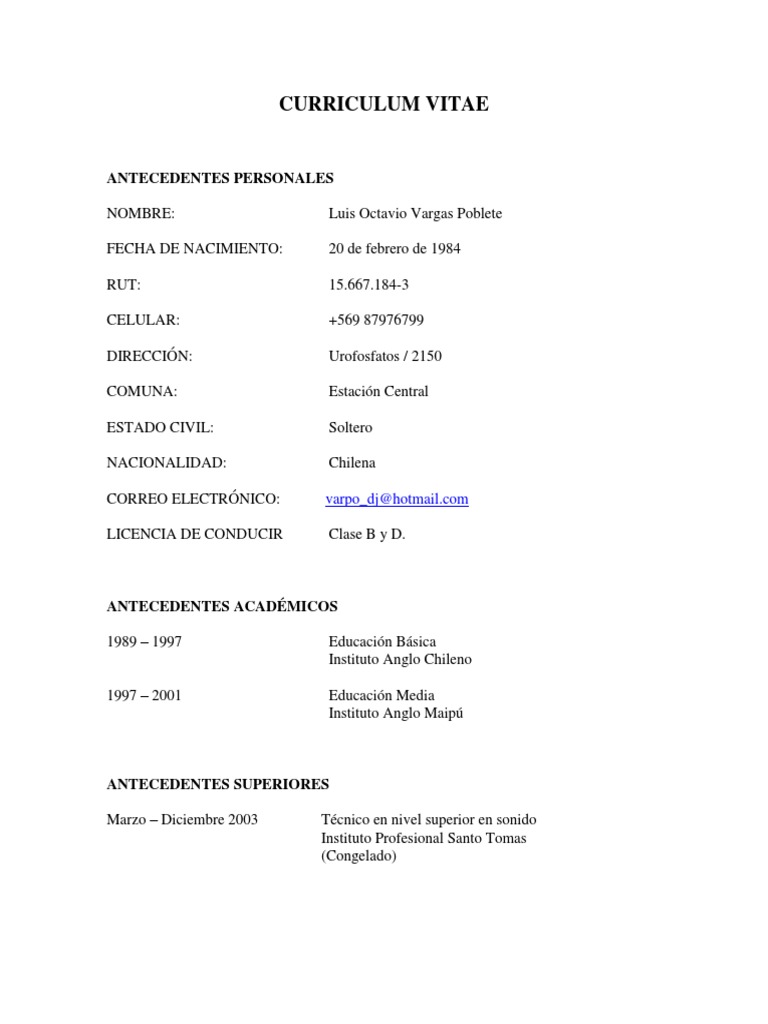 Formato CV | PDF
