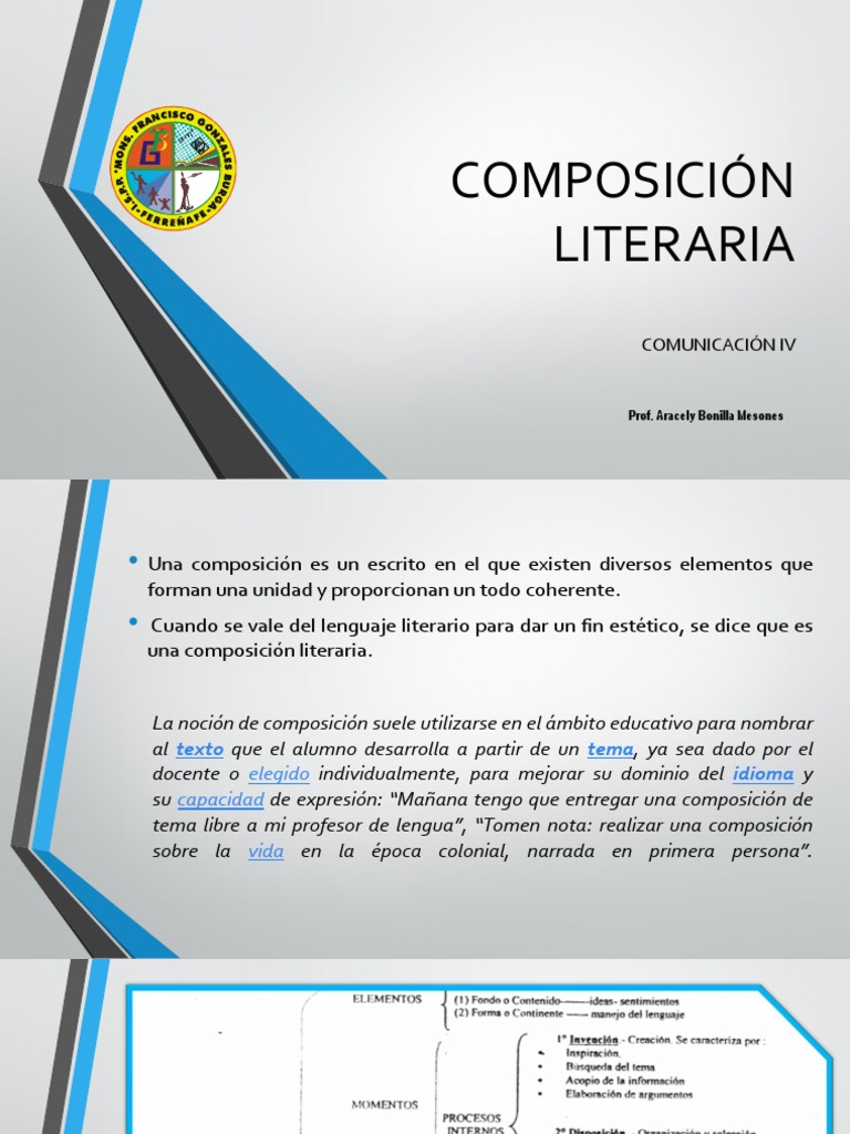 Composición Literaria Semestre IV | PDF | Rima | Palabra