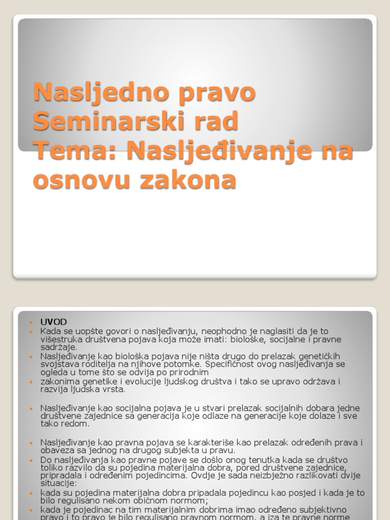 Nasljedno Pravo | PDF