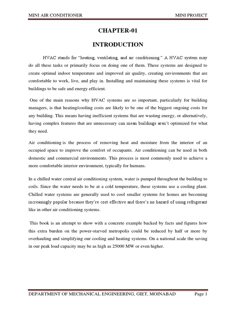 Final Report Mini Project | PDF | Air Conditioning | Furnace