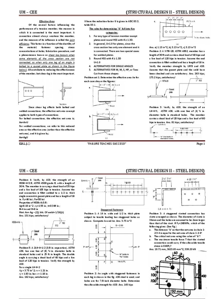 Effective Net Area | PDF | Rivet | Screw
