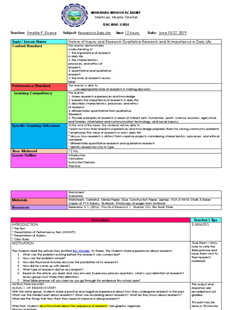 Practical Research Guide for Grade 5 | PDF | Qualitative Research ...