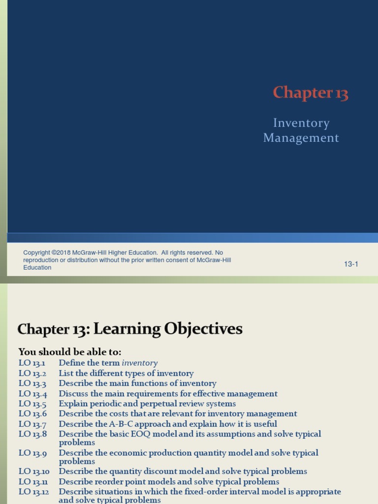 Stevenson 13e Chapter 13 | PDF | Inventory | Demand