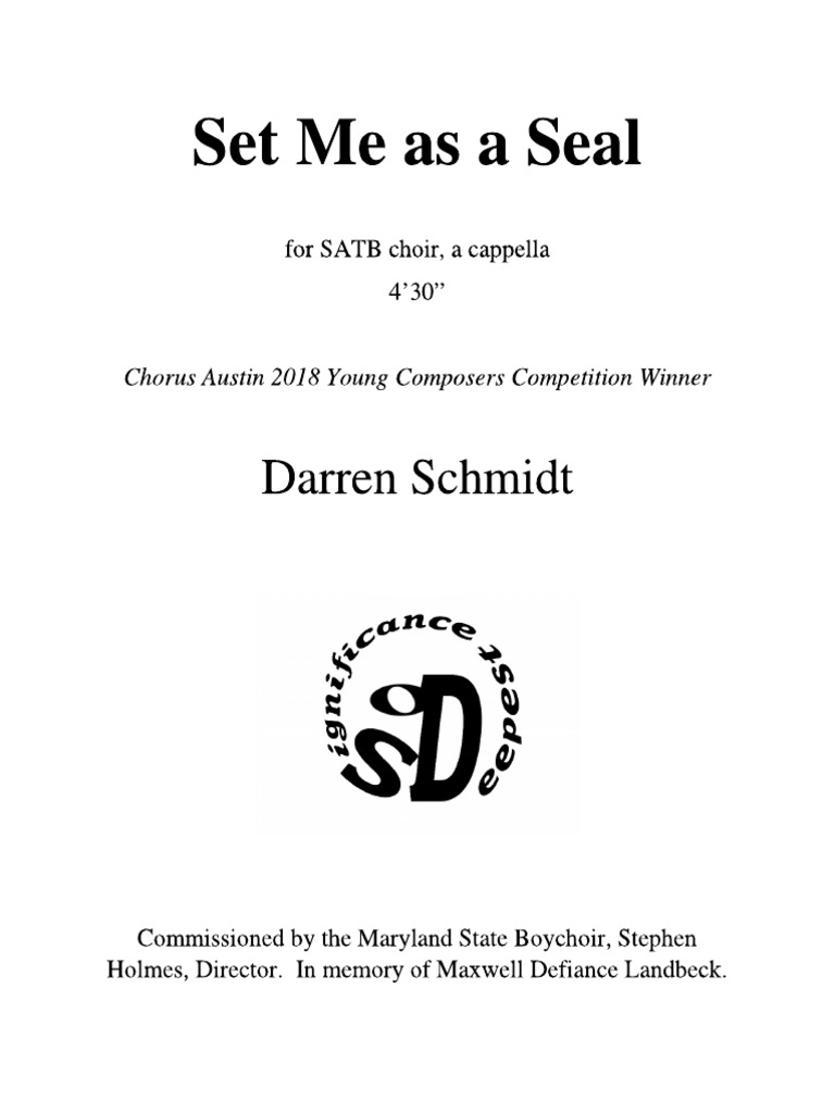 Set Me As A Seal | PDF