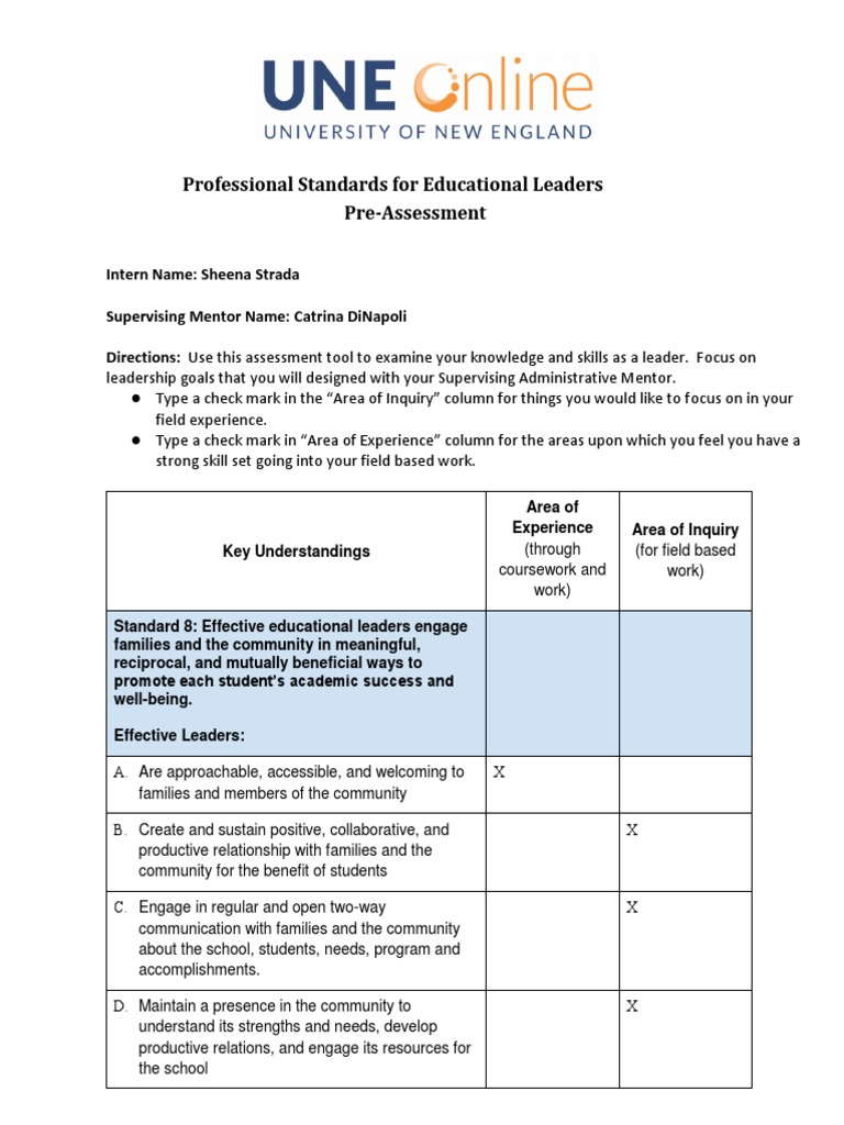Edu 706 Psel Preselfassessment | PDF | Mentorship | Leadership