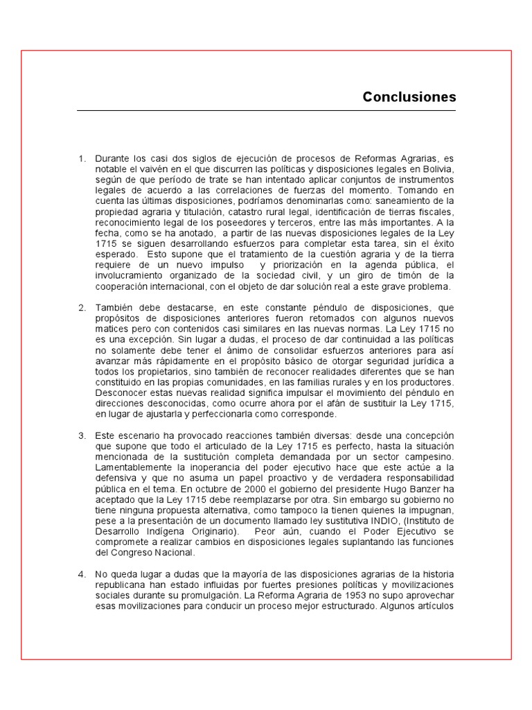 Ley INRA | PDF | Reforma agraria | Propiedad