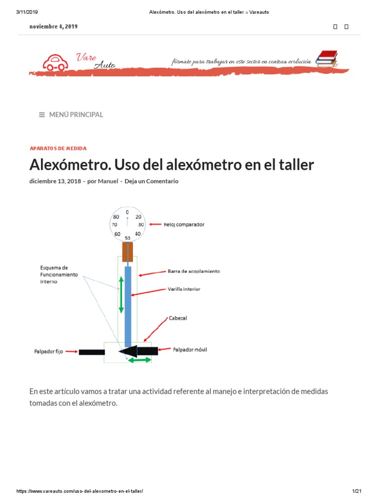 Alexómetro. Uso Del Alexómetro en El Taller Vareauto | PDF | Cookie ...