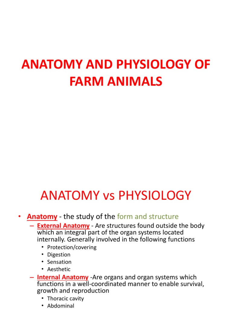 Anatomy and Physiology of Farm Animals: A Comprehensive Review of the ...